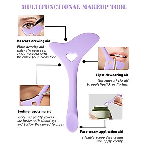 DogieLyn Silicone Winged Tip Reusable Smoky Eyeshadow Applicators Plate Cat Shape Eye liner Shadow Guide Template Multifunctional Lazy Quick Makeup Tool Eyebrow Pencil Eyeliner Stencils