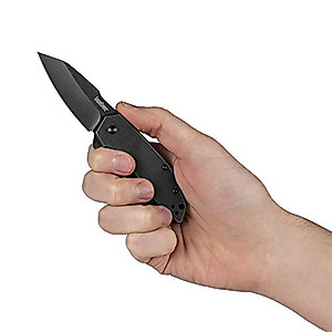 Kershaw Gravel Pocket Knife EDC, 2.5" 8Cr13MoV Steel Reverse Tanto Blade, Assisted Opening Folding Knife,Black