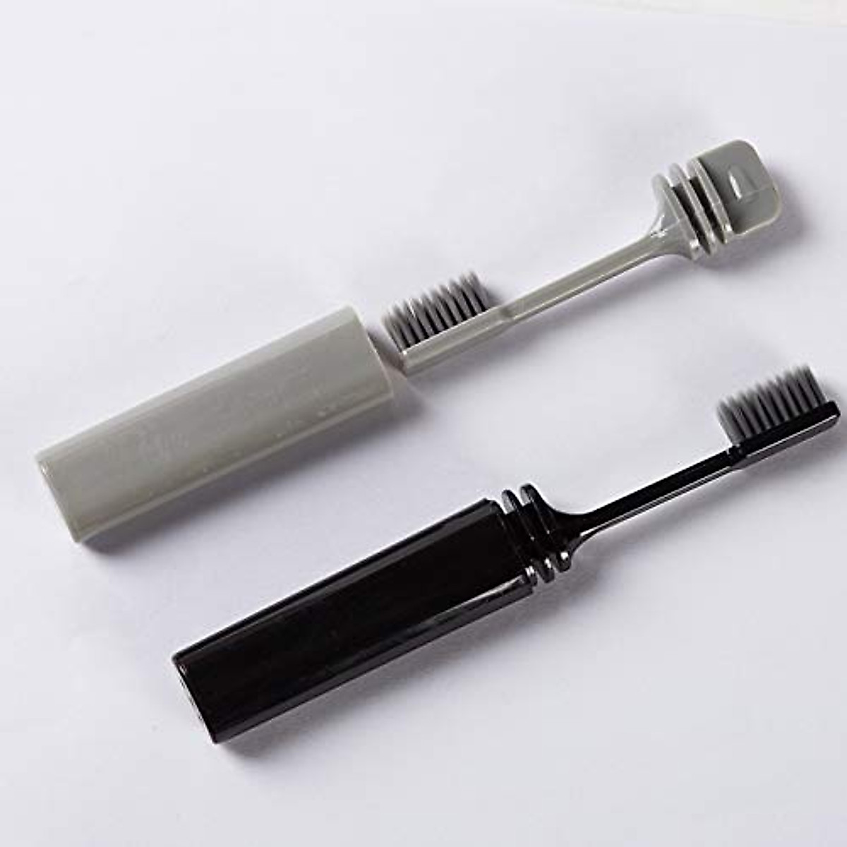 Bamboo Charcoal Folding Toothbrush for Travel Camping Holidays 2 Pack