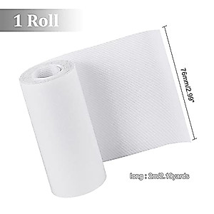 PandaHall 2m Nylon Repair Patches, White Self-Adhesive Nylon Patch Waterproof Clothing Repair Patches Stickers for Down Jacket Pant Shoes Tent Bag Boat Cover, 76x0.2mm