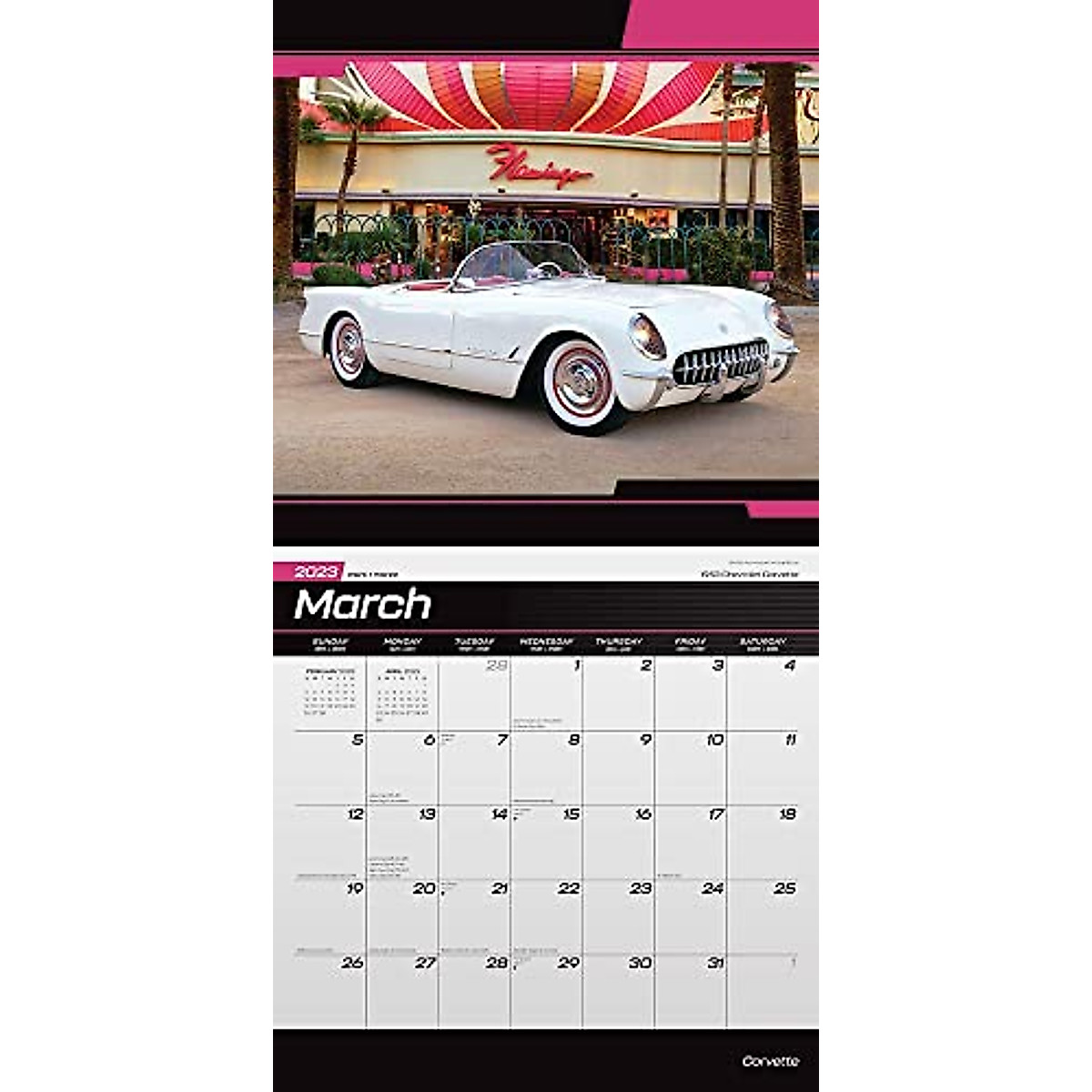 Corvette OFFICIAL | 2023 12 x 24 Inch Monthly Square Wall Calendar | BrownTrout | Chevrolet Motor Muscle Car