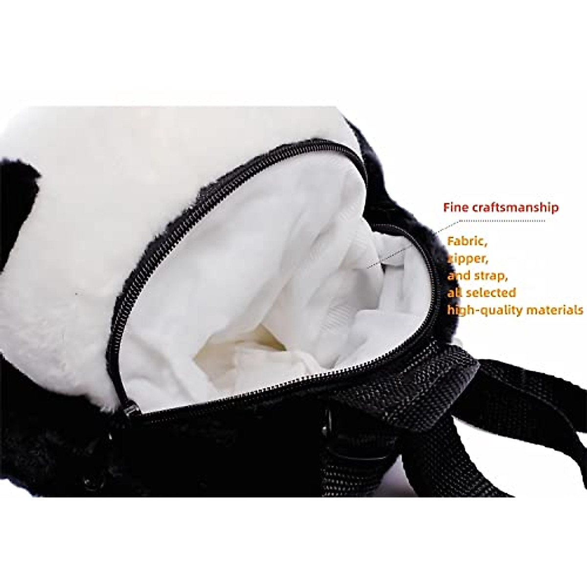zgyad Large Children Panda Furry Shoulder Pack 17 inches zgyad020064017561