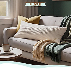 Pillowflex Premium Polyester Throw Pillow Insert - 14x36 - Ultra Soft Large Rectangle Throw Pillow, Couch Sham, Lumbar, Back, Sofa - Machine Washable - Decorative Accent Form - 1 Soft Pillow