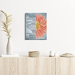 Kas Home Sunflower Wall Decor Inspirational Quotes Canvas Wall Art Rustic Farmhouse Sunflower Artwork for Bathroom Bedroom Office Kitchen Framed Ready To Hang (12 X 15 inch, Red - Flower)