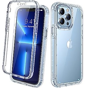 Diaclara Designed for iPhone 13 Pro Max Case [2023 New] Full Body Case with Built-in Touch Sensitive Anti-Scratch Screen Protector, Shockproof Phone Case for iPhone 13 Pro Max 6.7" (Clear)