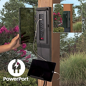 Backyard Discovery Barrington 12' x 10' Cedar Wood Outdoor Gazebo Pavilion with Hardtop Galvanized Steel Hip Roof, Snow Support, Wind Resistance, PowerPort, Shade for Garden, Patio, Deck, Entertaining