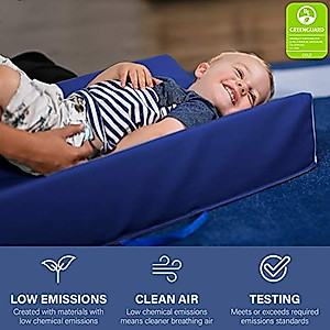 Factory Direct Partners 10421-NVPB SoftScape Ultra-Soft Daycare Baby and Infant Contoured Changing Pad, Non-Slip Bottom, Built-in Handle Easy to Transport Travel - Navy/Powder Blue