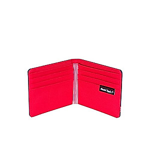 Herschel unisex adult Roy Rfid Bi Fold Wallet, Navy/Red, One Size US