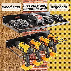HFEHSKJ Drill Holder Wall Mount, Electric Drill Storage Rack Metal Garage Parts Tool Holder, Cordless Drill Storage, Power Tool Organizer