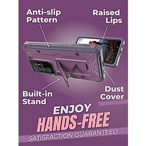 ArmadilloTek Vanguard Compatible with Samsung Galaxy S21 Ultra Case, Military Grade Full-Body Rugged with Built-in Kickstand [Screenless Version] - Purple