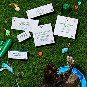 EcoLeo, Compatible with Litter-Robot 3, Plant-Derived and Plastic-free, Handle Waste Drawer Liner Bags, Thick, for Automatic Litter Box, Compatible with Leo's Loo