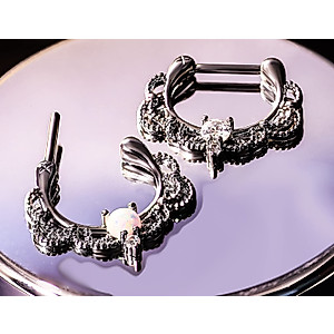 Ylqjksk 12PCS 16G Surgical Steel Piercing Jewelry for Women Men, Includes Septum, Helix, Daith, Rook, Tragus, Retainer, Silver Tone