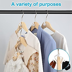 100 PCS Hanger Connector Hooks, Hangers Space Saving, Hanger Hooks, Hanger Clips for Plastic Hangers(White)