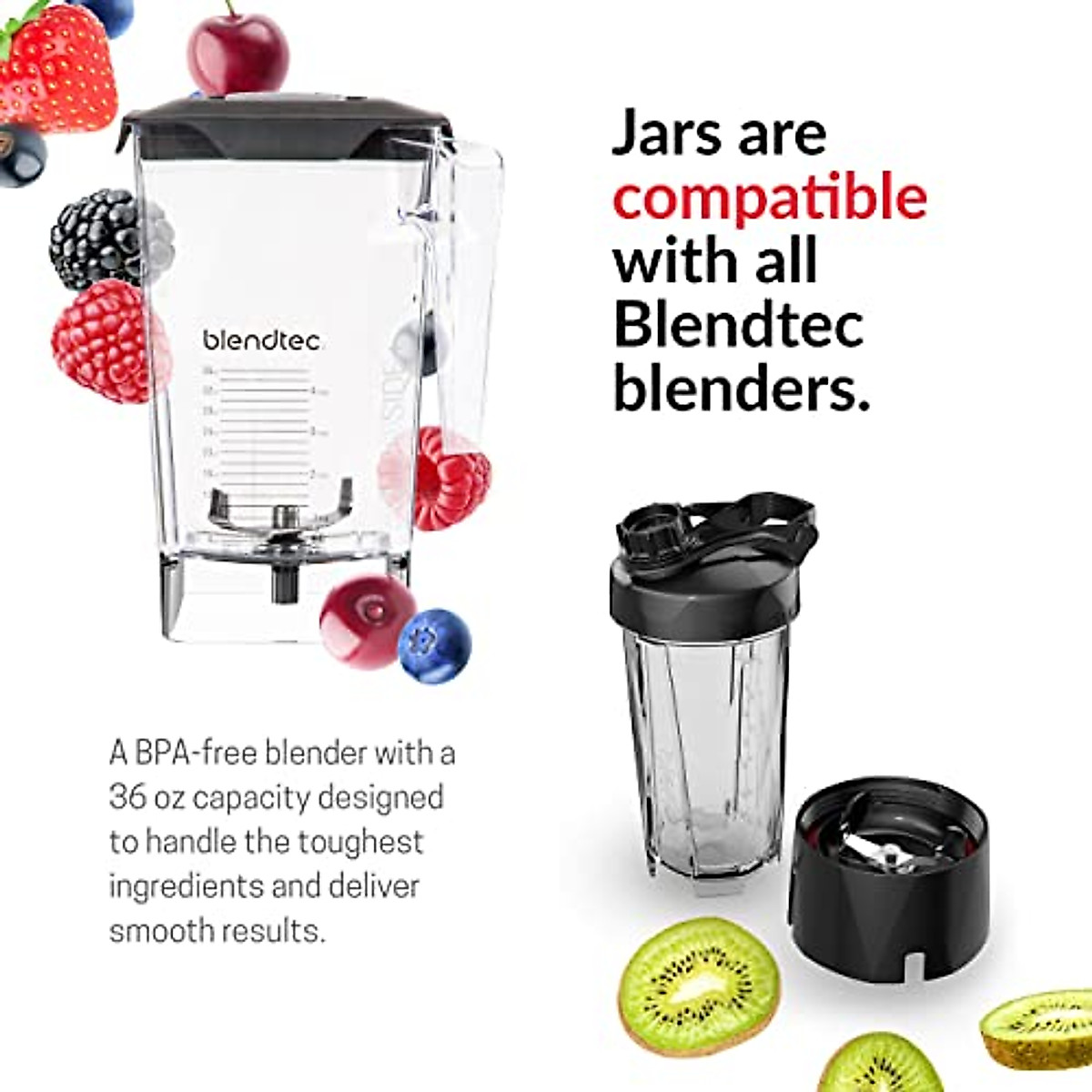 Blendtec Professional 800 Blender with WildSide+ Jar (90 oz), Sealed Sound Enclosure, Industries Strongest and Quietest Professional-Grade Power, 11-Speed Touch Slider, Self-Cleaning, Black