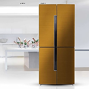 WADILE Stainless Steel Contact Paper Waterproof 15.7in X 78.7in, Metallic Peel and Stick Wallpaper, Self Adhesive Contact Paper for Countertops Kitchen Cabinet Refrigerator Appliances, Gold