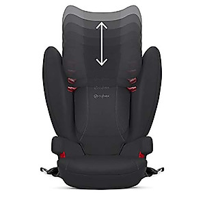 CYBEX Solution B-Fix High Back Booster Seat, Lightweight Booster Seat, Secure Latch Installation, Linear Side Impact Protection, 12-Position Adjustable Headrest, for Kids 40-120 Lbs, Volcano Black