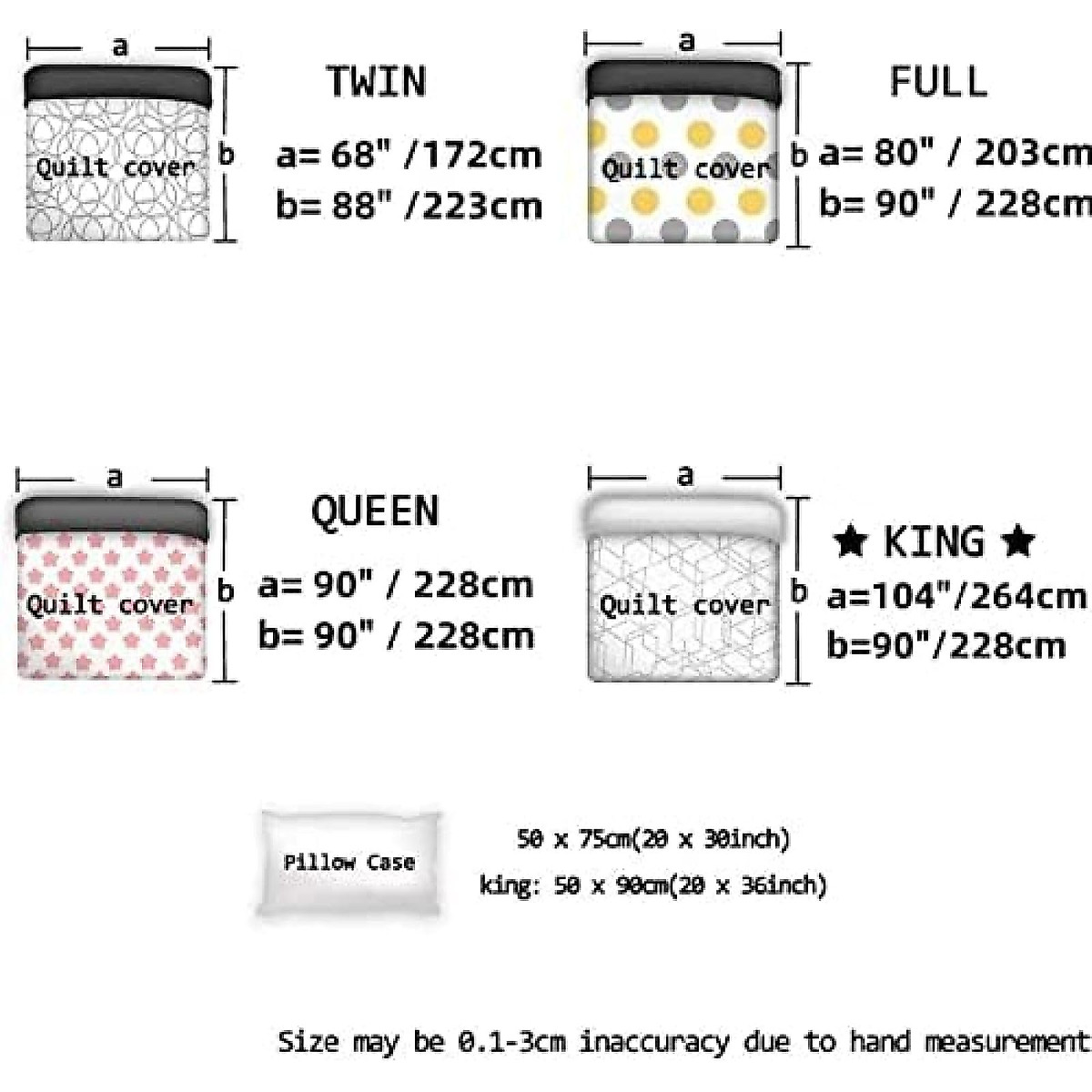 HaNduo 3 Piece Bedding Set, Rabbit Moon Star Modern Home Pattern Kids Duvet Cover Sets, Soft Microfiber Comforter Cover Sets with 2 Pillow Shams for All Seasons-Queen 90" X 90"