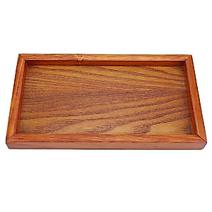 Wooden Tray, Wooden Serving Tray, Rectangle Wooden Tea Tray Serving Table Plate for Tea, Coffee, Snacks, Water Cup, Drinks(2212cm)