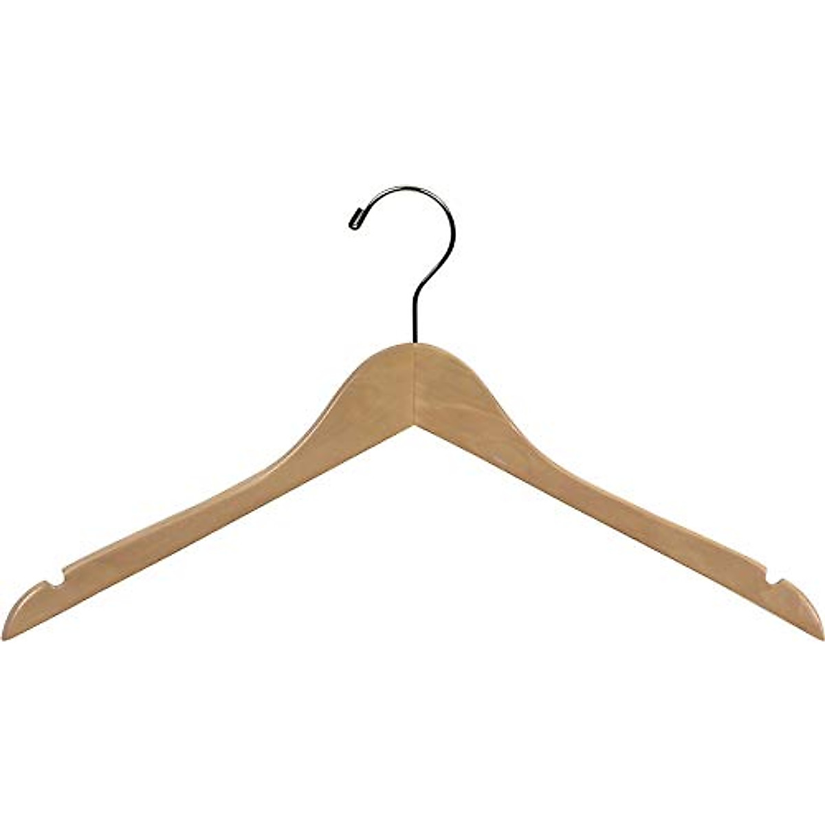 High Grade 30 Pack Solid Wooden Shirt Hanger with Swivel Hook, Smooth Finish and Notches for Straps