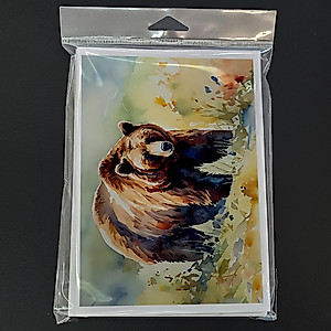 Caroline's Treasures DAC2928GCA7P Grizzly Bear Greeting Cards Pack of 8 Blank Cards with Envelopes Whimsical A7 Size 5x7 Blank Note Cards