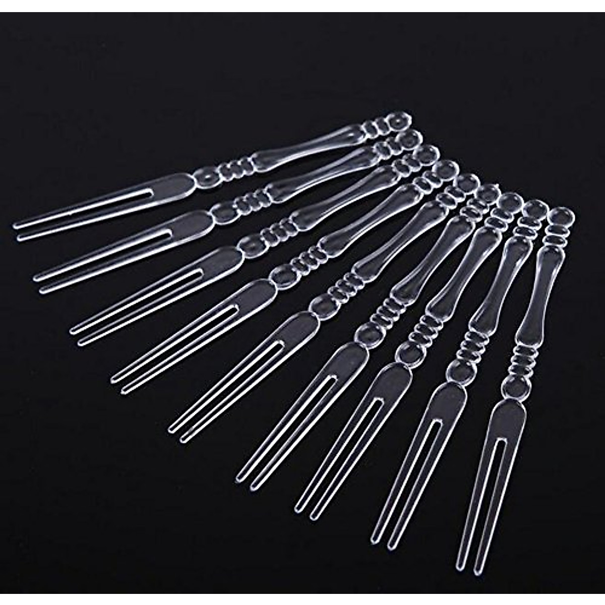 400Pcs Disposable Plastic Fruit Forks - Cocktail Sticks Plates Picks for Party Supplies Cake Snack Dessert Tasting Appetizer Forks Set (Clear)