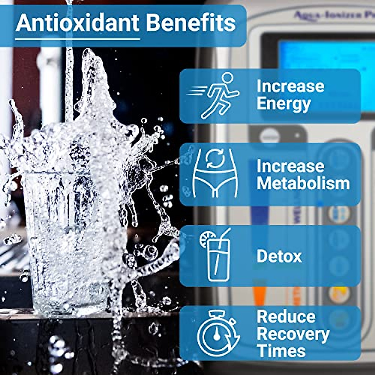 Aqua Ionizer Deluxe 5.0 | Water Ionizer | 7 Water Settings | Home Alkaline Water Filtration System | Produces pH 4.5-10.5 Alkaline Water | Up to -600mV ORP | 4000 Liters Per Filter