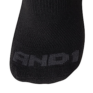 AND1 Men's Athletic Arch Compression Cushion Comfort Crew Socks (12 Pack), Size 6-12.5, Black