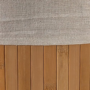 Household Essentials Bamboo Laundry Hamper with Rope Handles, 15-Gallons, Natural