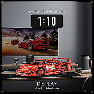 Mould King Ferrari F40 LM Racing Car Building Sets Toy with Remote Contral, 13095 Technology Super Car Model Building Blocks,1:10 Collectible Car Building Kits for Fans Adult Teens 14+(2688 Pieces)