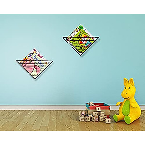 Tigcent Wall Book Shelves Floating Bookshelf Bookcases Magazine Holder, 2 Pack Metal Triangle Storage Book Display Shelf Magazine Rack Home Office Wall Organization