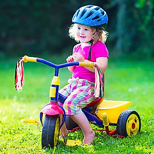 Zonon 6 Pairs Kid Bike Handlebar Streamers Bicycle Tassel Ribbon Scooter Bike Handlebar Streamer Bicycle Grips Tassel Decoration for Boys and Girls