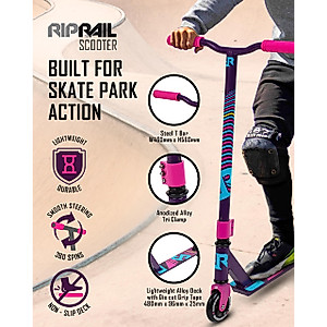 Riprail Matte Stunt Scooter for Skatepark. Pro Scooter for Kids 43" Inches and Up. Unisex Trick Scooter for All Skill Levels. Performance BMX Scooter for Beginner or Professional - Purple Haze