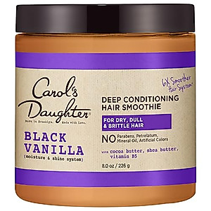 Carol's Daughter Black Vanilla Hair Smoothie for Curly, Wavy or Natural Hair, Shea Butter Hair Mask For Dry and Dull Hair, 8 Oz