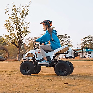 HYPER GOGO Electric Quad ATV for Kids,13" Tires Four-Wheeled Off-Road Vehicle,36V 350W Motor up to 10 Miles(White)
