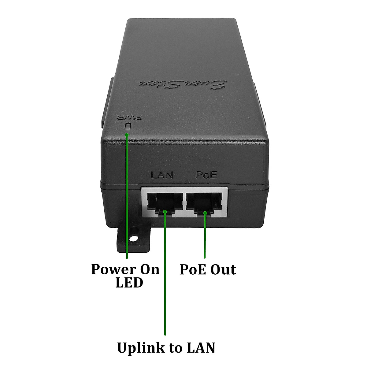 EverStar iPoE-65W55GDM Gigabit | 18-36V DC in | 55VDC/1.18A 65W PoE++ Out | DC-DC Converter + Passive Mode A&B Solar PoE++ Injector for AirFiber AF-24_24HD_5/5U_11FX, AXIS Cameras | Black