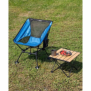 iClimb Ultralight Compact Camping Folding Table with Carry Bag (Nature- S)