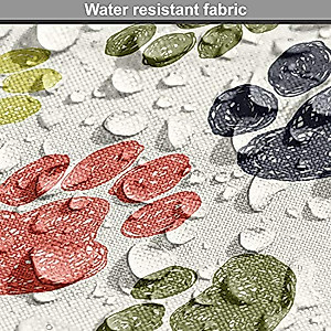 Ambesonne Dog Lover Fabric by The Yard Hand Drawn Paw Print Doodles Circular Pattern Drawing Animal Decorative Material for Upholstery and Outdoor Cuhsion Fabric Storage Baskets 1 Yard Charcoal Beige