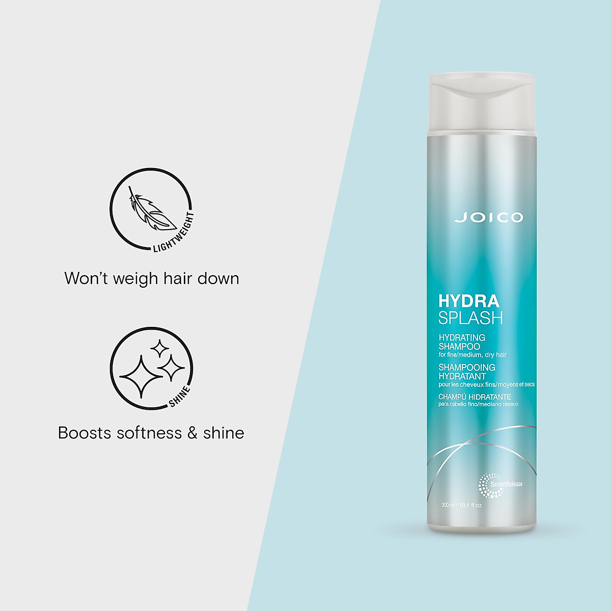 Joico HydraSplash Hydrating Shampoo | For Fine, Medium, Dry Hair | Replenish Moisture | Add Hydration & Softness | With Sea Kelp & Coconut Water | 10.1 Fl Oz