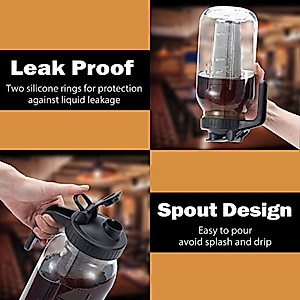 Jrssae Cold Brew Coffee Maker - 64oz Cold Brew Pitcher with Stainless Steel Super Dense Filter 3 Steps Finish Cold Brew Coffee, Classic BPA Free Sturdy Mason jar Pitcher with Black Lid Easy to Clean