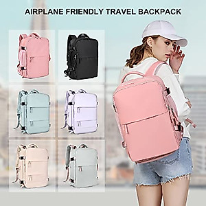 coowoz Travel Backpack For Women Men Airline Approved,Pink Carry On Backpack,Large Hiking Backpack Waterproof Outdoor Sports Rucksack Casual Daypack Fit 15.6 Inch Laptop Backpack College Backpack