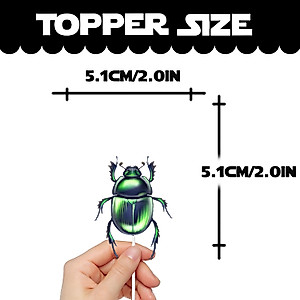 18pcs Glitter Dessert Cupcake Topper Reptile Insect Beetle Theme Decorations Baby Shower Boys Girls Happy Birthday Party Decor Supplies