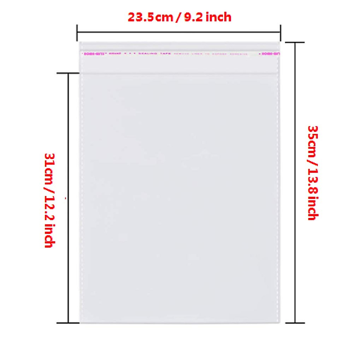 200 Pcs 9" x 12" Self Seal Clear Cello Cellophane Bags Resealable Plastic Apparel Bags Perfect for Packaging Clothing, T-shirt, Brochure, Prints, Handicraft Gift Bags