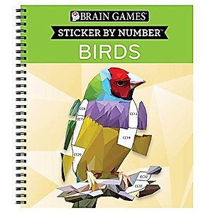 Brain Games - Sticker by Number: Birds (42 Images to Sticker)