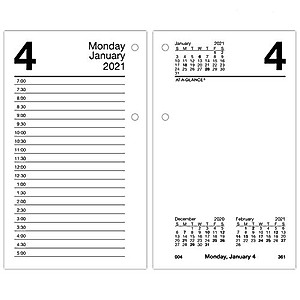 2021 Daily Desk Calendar Refill by AT-A-GLANCE, 3-1/2" x 6", Loose-Leaf (E7175021)