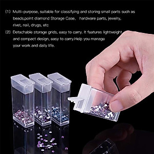 64 Slots Transparent Diamond Beads Container Rhinestone Daimond Stone Organizer Storage Case Diamond Painting Accessory Storage Box Diamond Painting Cross Stitch Resin Rhinestone Display Box