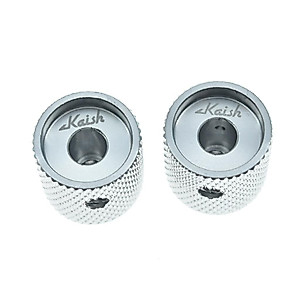 4pcs Aluminium Guitar/Bass Knobs Volume/Tone Control Knob 1/4" Metal Universal Potentiometer Pot Knobs with Set Screw and Indicator for Tele/Telecaster/P Bass Silver