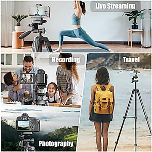 71" Camera Tripod Compatible with Canon Nikon Cameras Lightweight Tripod for Phone with Wireless Remote Phone Holder Carry Bag