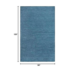 Rizzy Home | FA173B | Fifth Avenue Collection | Wool Area Rug | 8' x 10' | Blue/Gray/Rust/Blue Solid