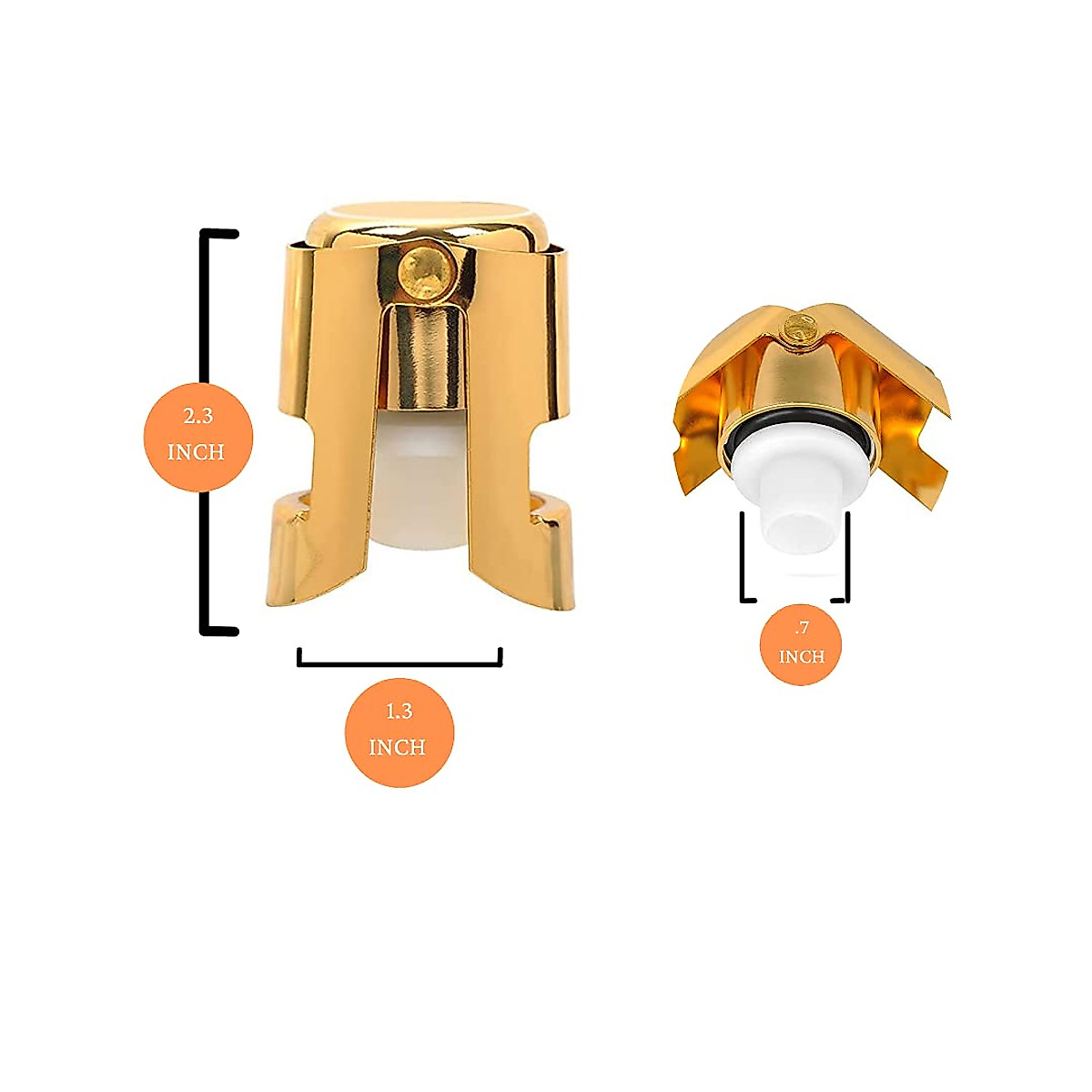 Champagne stoppers - Professional Sparkling Wine stopper, Silicone sealed Leak proof Champagne bottle cork, Suitable for all standard wine bottle size - Plug Built-In pressure pump