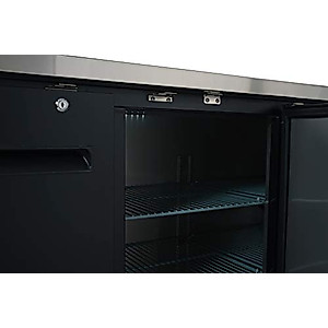 PEAKCOLD 3 Door Commercial Back Bar Cooler - Beer Fridge - Under Counter Refrigerator; 72" W